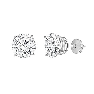 Beyond Brilliance 1.00 Carat Solitaire Diamond Stud Earrings for Women | Round Cut Lab Grown Diamond | 14K White Gold Earrings with Screw Back | Fine Jewelry for Her | Gift Box Included