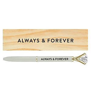 Santa Barbara Design Studio Wedding Gifts Gem Refillable Pen Wood Boxed Gift Set, 1-Piece, Always & Forever