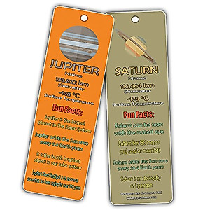 Outer Space Planets Universe Fun Facts Bookmark Cards (60-Pack)- Astronomy Sun Venus Mars Earth Moon Jupiter Saturn Uranus Neptune - Astrophysics Party Favors - Teacher Classroom Incentive Giveaways