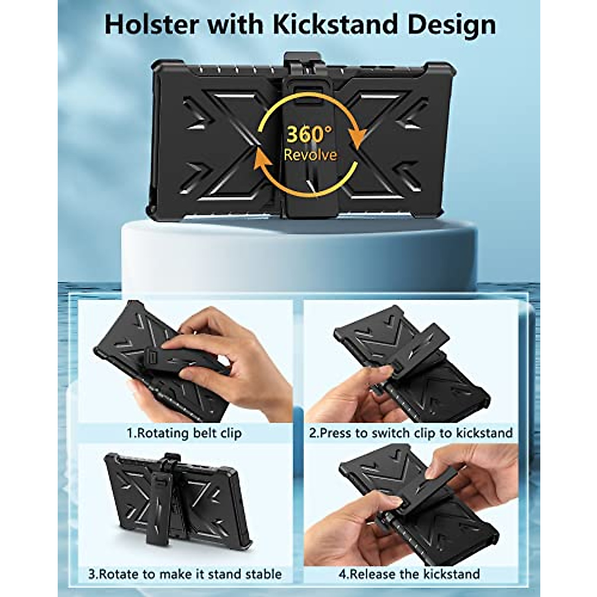 FNTCASE for Samsung Galaxy S22 Ultra Case: Dual Layer Shockproof Protective | Rugged Kickstand & Drop Proof TPU Bumper | Durable Belt-Clip Holster Full Body Protection Heavy Hard Cell Phone Cover 5G