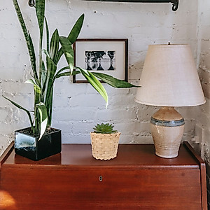 10pcs Small Basket Desktop Small Flower Pot Wicker Basket Woven Basket Succulent Planters Basket Pencil Holder Wicker Desk Organizer for Desktop Storage, 7.5x7.5x6cm