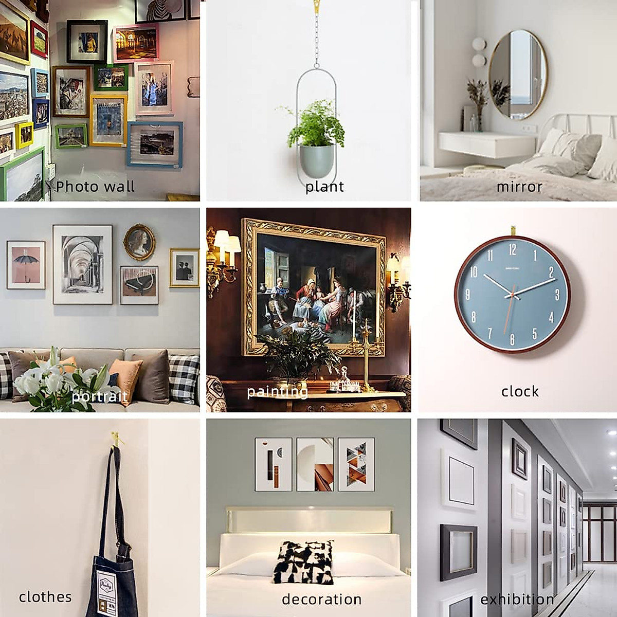 Picture Hanging Kit ， 10-100lbs Heavy Duty Picture Hangers ，140pcs Golden Picture Hanging Hooks，Picture Hooks Hardware for Picture Frame, Painting，Portraits , Mirror