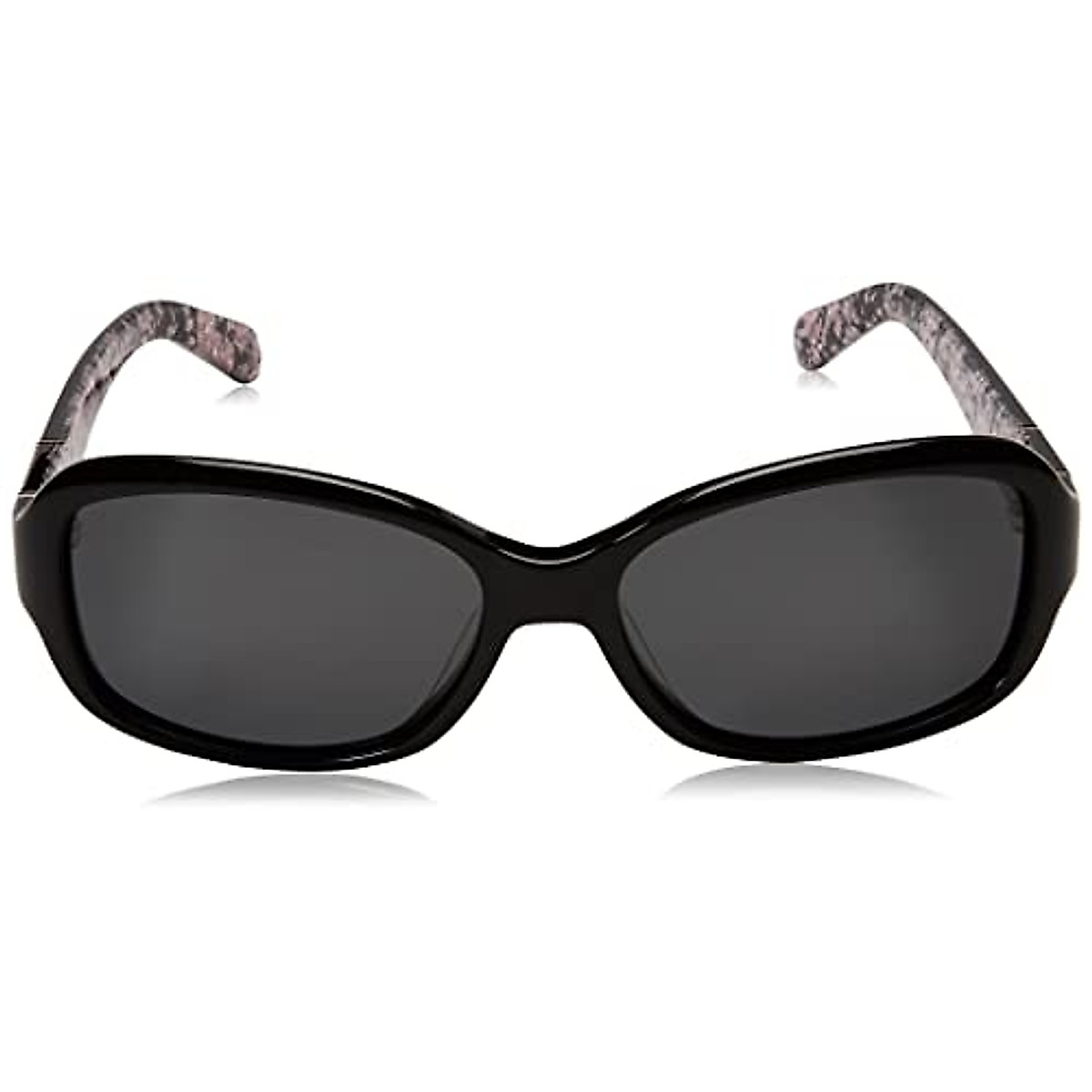 Kate Spade New York Women's Cheyenne Rectangular Sunglasses, Black & Gray Polarized, 55 mm