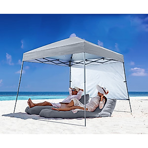 ABCCANOPY Stable Pop Up Beach Tent with Backpack Bag, 10 x 10 ft Base / 8 x 8 ft Top, Gray…