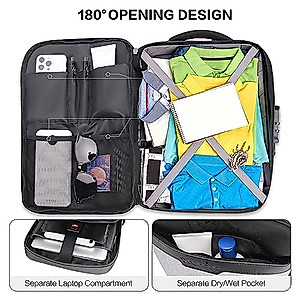 YOUNGOA Travel Backpack for Traveling on Airplane, Airline Approved 18x14x8 Travel Backpack for Men & Women, Carry On Luggage Suitcase Backpack