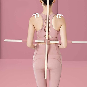 Yinhing Wooden Yoga Stick,50cm Multipurpose Hunchback Correction,Yoga Training Stick for Opening Shoulder Stretching Body,Lightweight Exercise Stick for Posture