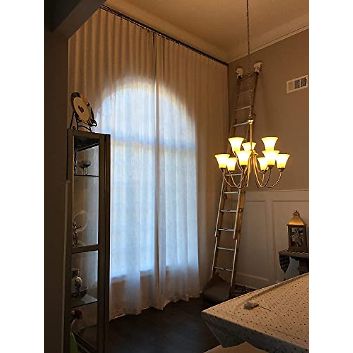 Curtain Tape with Hooks. Perfect for Ceiling Track System or rods with Curtain Rings (100" Tape, 20 Hooks)