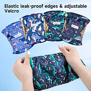 Male Dogs Diapers Belly Bands(4Pack), Washable Reusable Male Boy Doggy Wraps Panties for Doggie Puppy Pooping Potty Training Incontinence Marking Pañal para Perro Large