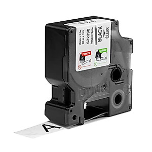 DYMO Industrial Permanent Labels for DYMO Industrial Rhino Label Makers, Black on Clear, 3.75", 1 Roll (622290)