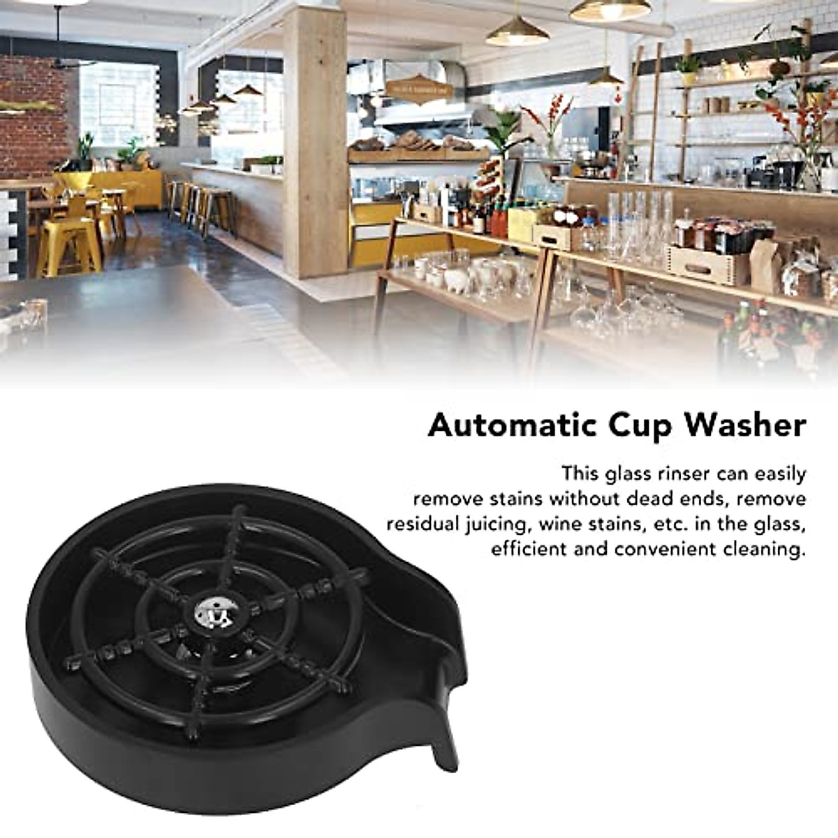 High Pressure Glass Rinser Washer Glasswasher Cleaner Glass Washer Bar Sink for Pub Automatic Washing Equipment Wash Machine Glass Washers (Black)