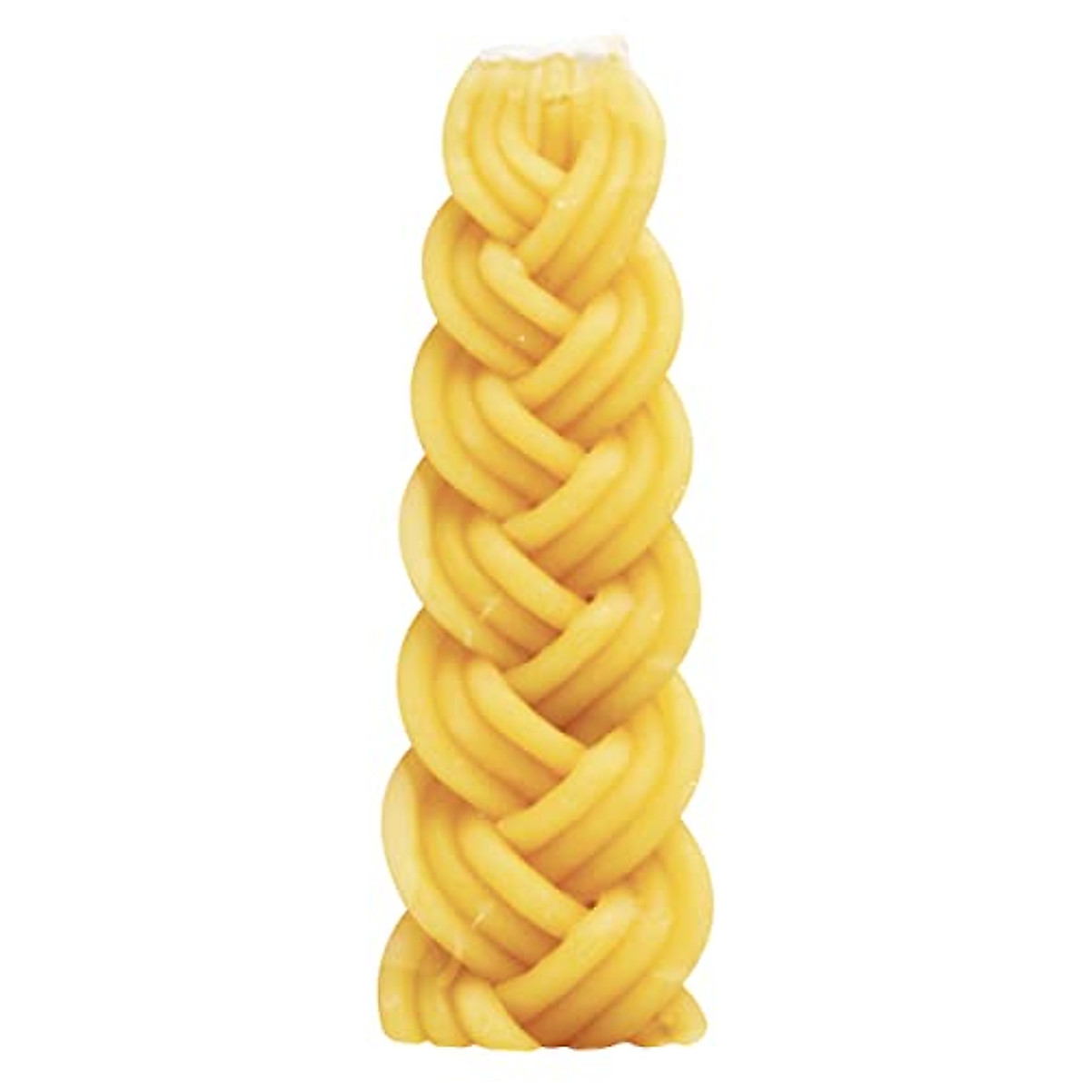 Ner Mitzvah Braided Beeswax Havdalah Candle - Wide Rounded Chevron Braid - 7" Hand Dipped Bees Wax Braided Candle - Shabbat Judaica Gift
