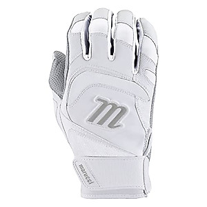 Marucci 2021 Adult Signature Batting Gloves, White/White, Adult X-Large