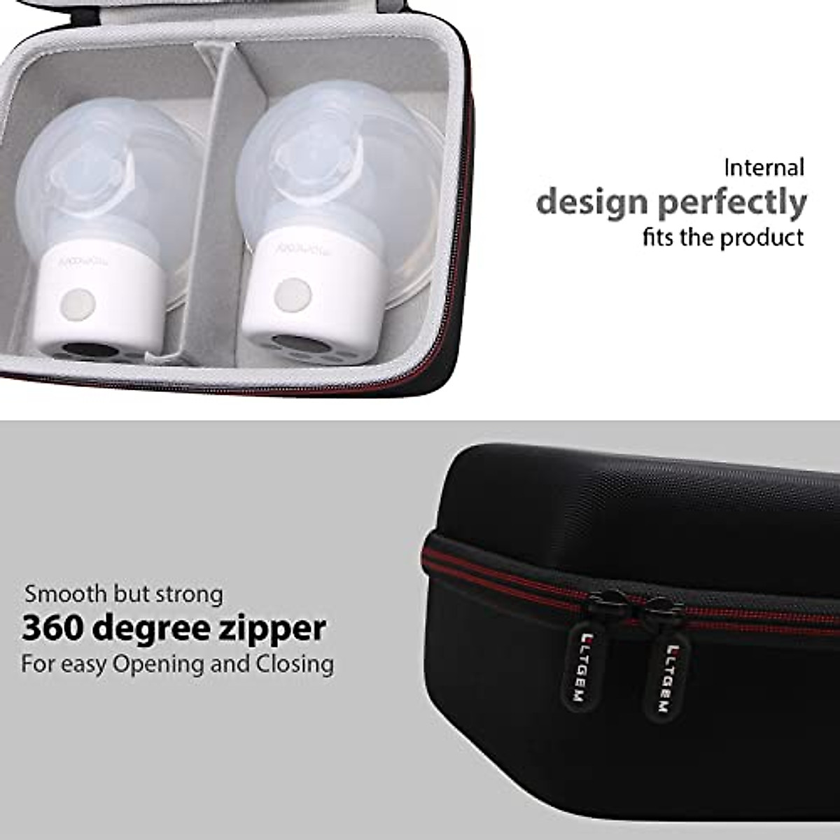 LTGEM Hard Case for 2pcs Momcozy S12 Pro / S12Pro / S9 / Momcousy Wearable Breast Pump Suitable for Storage