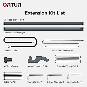 Ortur Laser Engraver Area Expansion Kit, Extension Kit for Laser Master 3 Series Laser Cutter, Engraving Area is Expanded to 400 * 850mm(15.74 x 33.46 Inch)