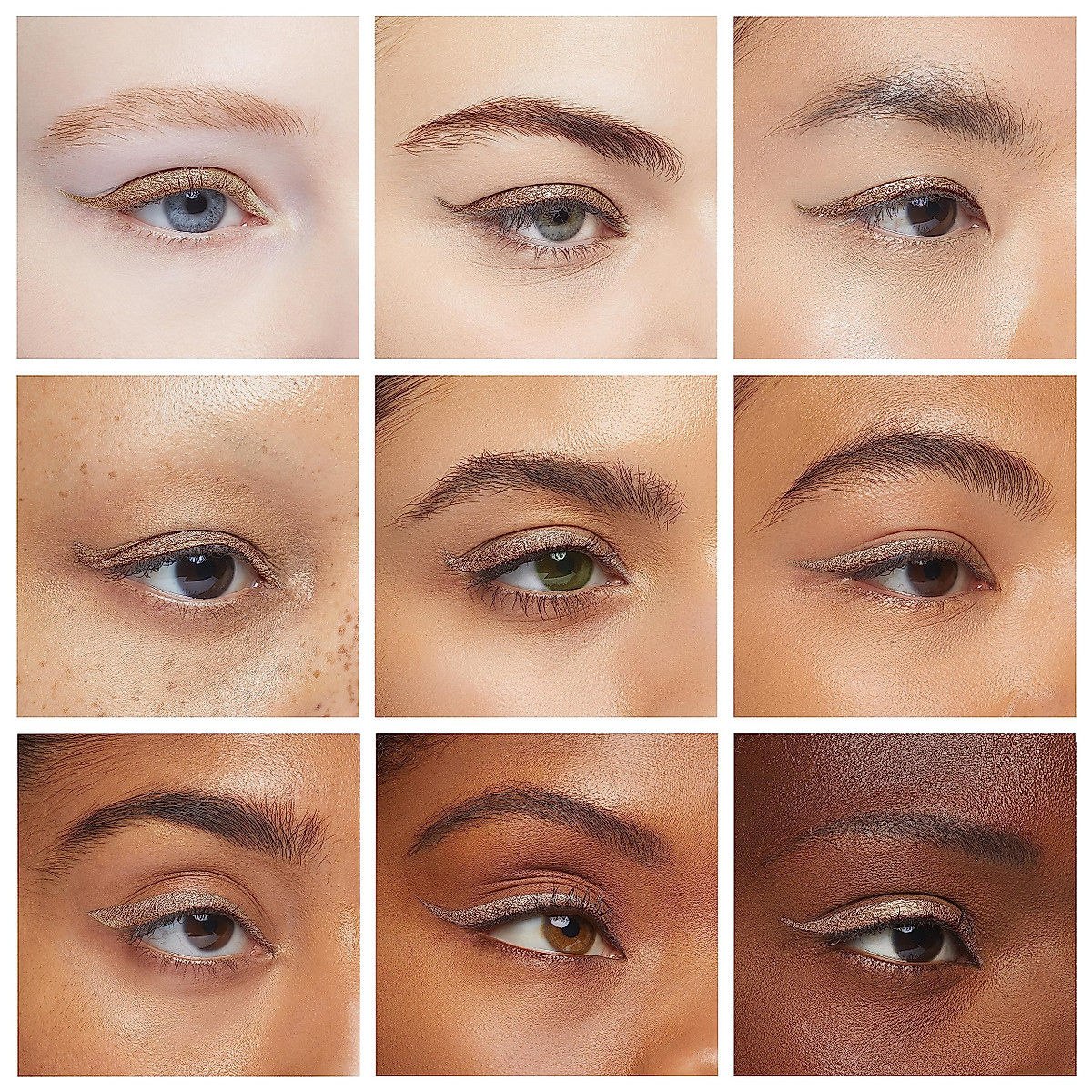 Erinde Liquid Glitter Eyeshadow Eyeliner, Metallic Shimmer Glitter Eyeshadow Liner, High Pigment Colored Eyeliner, Waterproof Long Lasting Sparkle Christmas Makeup for Women, Sunset Champagne