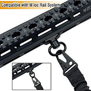 DDOUT 2 Point Rifle Sling Strap with Hooks, Durable 1.5 inch Webbing Gun Sling with All-Metal Hardware, Black