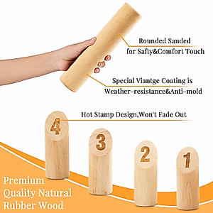 Aivalas Wooden Tossing Game Set, 12PCS Numbered Block Toss Games with Scoreboard & Carrying Case, Outdoor Lawn Backyard Beach Game, Gift for Family Toss Party Group