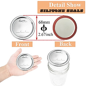 100-Count, Regular Mouth Canning Lids for Ball, Kerr Jars - Split-Type Metal Mason Jar Lids for Canning - Food Grade Material, 100% Fit & Airtight for Regular Mouth Jars