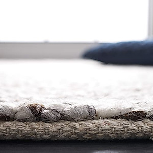 SAFAVIEH Natura Collection 6' x 9' Ivory / Stone NAT712A Handmade Moroccan Trellis Cotton Area Rug