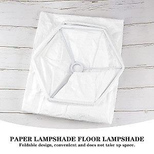 FERCAISH Modern Floor Lamp Lamp Shade, Foldable and Minimalist Style Lamps - Long-lasting Dupont paper lampshade for Office, Kids Room, Reading, Home Decor(Hexagonal)