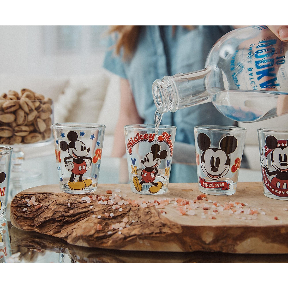 Disney Vintage Mickey Mouse 2-Ounce Mini Shot Glasses | Set of 6