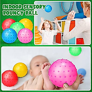 Jerify 36 Pieces Knobby Balls Spiky Bounce Ball Toy Large Bouncy Balls Bulk Inflatable Sensory Balls Soft Massage Stress Plastic Balls for School Party Play Outdoor Indoor