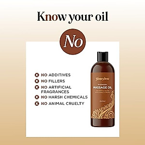 Vanilla Massage Oil for Date Night - Premium Easy Gliding Sensual Massaging Oil with Silky Smooth Non Greasy Non Staining Jojoba Coconut and Sweet Almond Oil - Therapeutic Grade Non GMO and Vegan