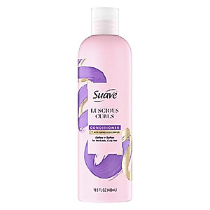 Suave Pink Hair Conditioner for Luscious Curls, 16.5 fl oz, With Amino Acid Complex, Moisturizes and Defines Curls, For Workable, Curly Hair