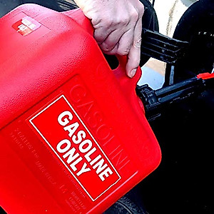 Gas Sticker, Gasoline Only Label for Gas Can and Outdoor Power Equipment - Weather Proof, Extreme Stick, Durable - Gasoline Decals by Fuel Stickers - USA Made (6x2 inch), 2 Labels