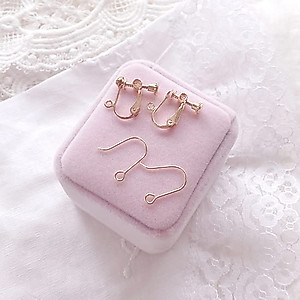 Dainty Rococo Black Velvet Bow Cameo Lady head pendant Gold Heart Earrings (Dangle/Clip On), Cute Kawaii Victorian Style Jewelry (Clip On Earrings)