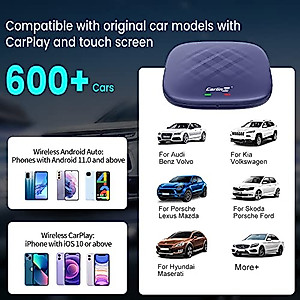 2023 Carlinkit Ai Box Max Android 12, 3 -in -1 for OEM Cable Upgrade CarPlay Android Auto Wireless, 8 core 8+128GB, Built -in GPS Video Music Supports Google Play