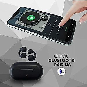 Bean Buds Bluetooth Earphones Wireless Earbuds, Open Ear Design (Black)