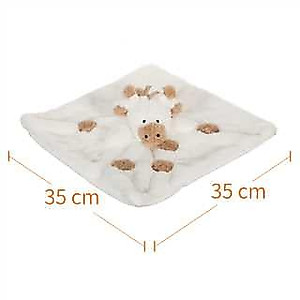 Apricot Lamb Luxury Snuggle Plush Cute White Giraffe Infant Stuffed Animals Security Blanket Nursery Character Blanket (White Giraffe, 14 Inches)