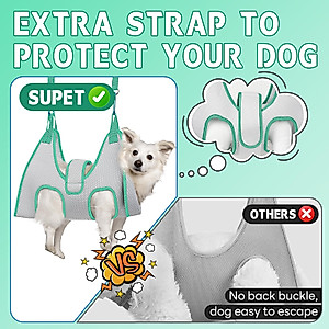 Supet Dog Grooming Hammock Harness for Small Dogs, Relaxation Dog Sling for Nail Trimming with Thick Fabric Back Support, Helper Dog Hammock for Nail Trimming Clipping