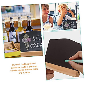 iplusmile 12pcs Double Sided Chalkboard Signs Mini Chalkboard Stands Buffet Chalkboards Small Blackboard Slate Bar Chalkboard Black Tag Board Wedding Chalkboard Sign Table Food