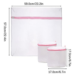 Delicates Laundry Bags, Wayzton Bra Mesh Wash Bag for Underwear, Lingerie, Bra, Pantyhose, Sock, Shoe, Use Automatic Locking Zipper, Travel Organizer Net Bags