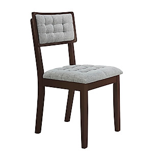 5-Piece Rustic Dining Table Set,42inch Round Dining Table with Cross Legs and Upholstered Dining Chairs for Small Places (Espresso/Rustic+R)