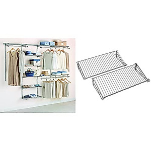 Rubbermaid Configurations Deluxe Closet Kit, Titanium, 4-8 Ft. & Configurations Shoe Shelf, Titanium, Closet Space Saving Shoe Organization