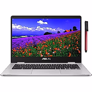 ASUS 14 C424MA Chromebook Laptop, 14" FHD Anti-Glare, Intel Celeron N4020 Processor, 4GB LPDDR4 RAM, 128GB eMMC, 802.11AC WiFi, Bluetooth 5.0, Type-C, Webcam, Silver, Chrome OS, 64GB Flash Drive
