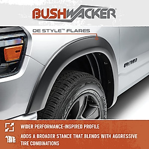 Bushwacker 40082-02 Black OE-Style Smooth Finish Rear Fender Flares for 2007-2013 Sierra 1500; 2007-2014 Sierra 2500 HD