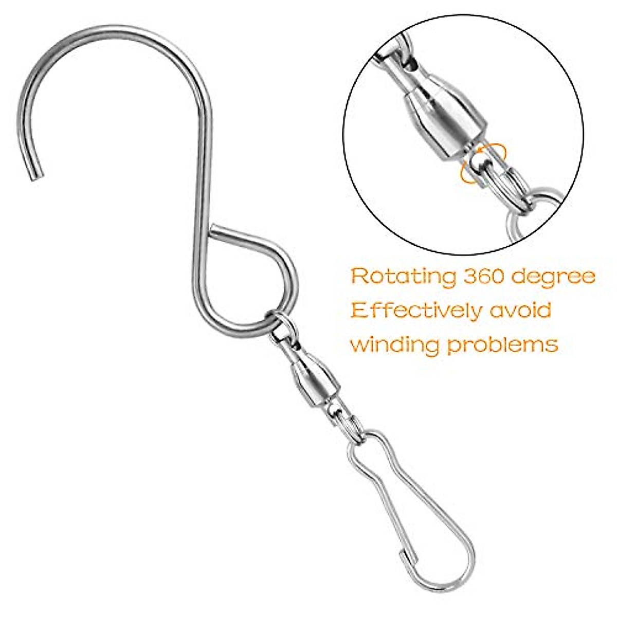 Kuuqa Swivel Hooks Clips for Hanging Wind Spinners Wind Chimes Crystal Twisters Party Supply(6 Pack)