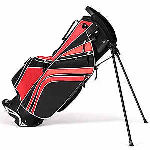 Tangkula Golf Stand Bag with 6 Way Top Dividers, Lightweight Golf Bag with Adjustable Dual Strap & 8 Pockets, Waterproof Rain Hood, Portable for Men Women