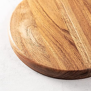 JF JAMES.F Round Serving Wooden Tray Decor Wood Tray charcuterie Boards Serving Tray Applicable to Dining Room and Living Room Diameter 25 * 2.8cm 0.5kg