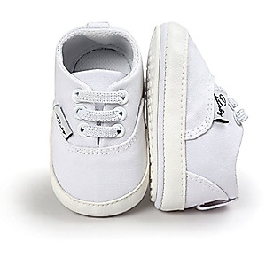 RVROVIC Baby Boys Girls Shoes Canvas Toddler Sneakers Anti-Slip Infant First Walkers 12Color (11cm (0-6months), White)