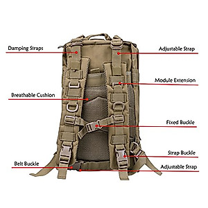 HDE Tactical Military Backpack 20L MOLLE Bug Out Bag Survival Backpacks