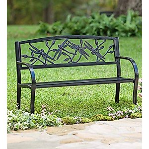 Plow and Hearth Dragonfly Metal Garden Bench