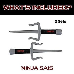 Liberty Imports 2 PCS Plastic Toy Ninja Sai Weapons for Kids Pretend Play Costume Accessories - Children Imaginative Play and Cosplay