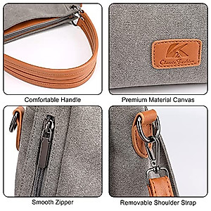 Women's Canvas Vintage Shoulder Bag Hobo Daily Purse Large Tote Top Handle Shopper Handbag (Black)