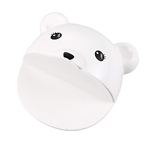 NUOBESTY Anti Tip Furniture Kit Cute Bear Wall Furniture Anchor No Drilling No Screw Installation Protection for Children Baby Proof Extra Kit White