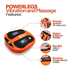 Power Legs Electric Foot Massager Machine with Remote Control, Adjustable Speed, Vibration - Calf Massager - Feet Massager for Neuropathy Pain Relief, Plantar Fasciitis, Leg Blood Circulation